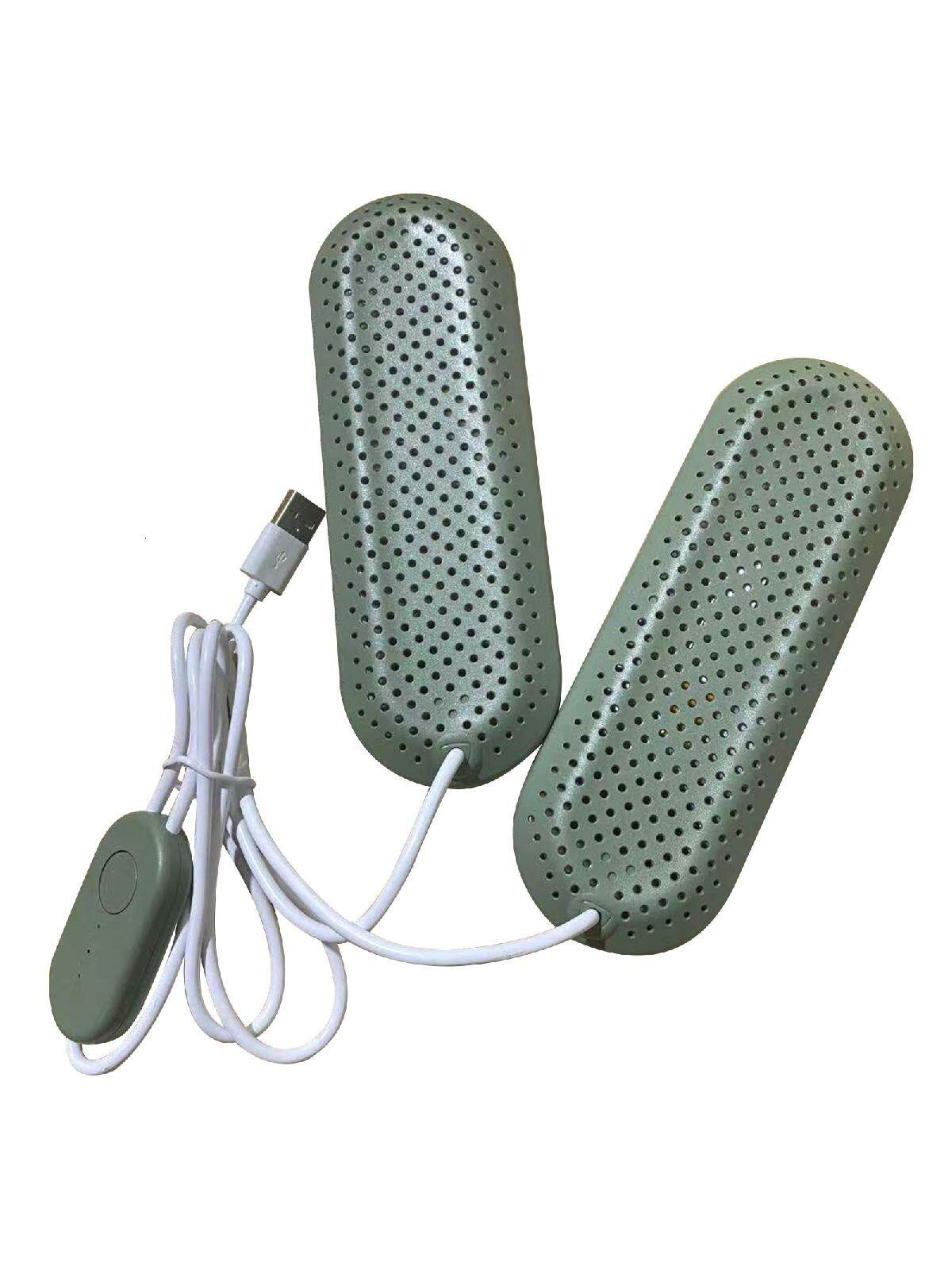 1 комплект бытовой USB-сушилки для обуви временной модели-зеленый