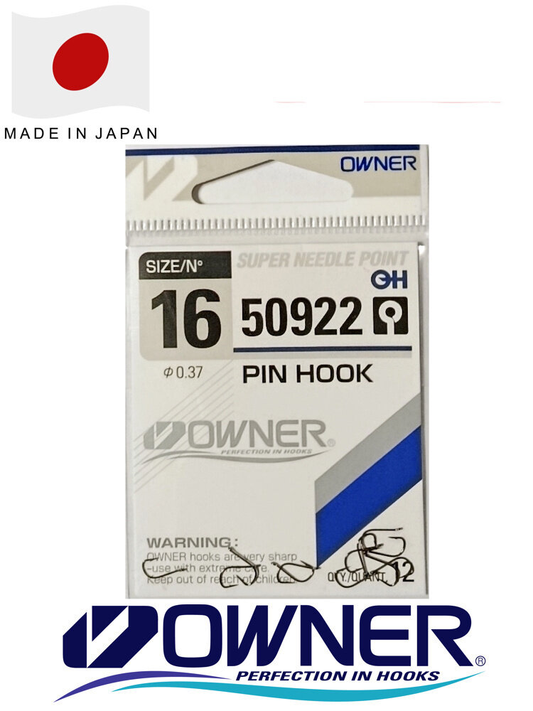 Крючки OWNER 50922 №16 PIN HOOK / Крючок, Овнер, одинарные для рыбалки