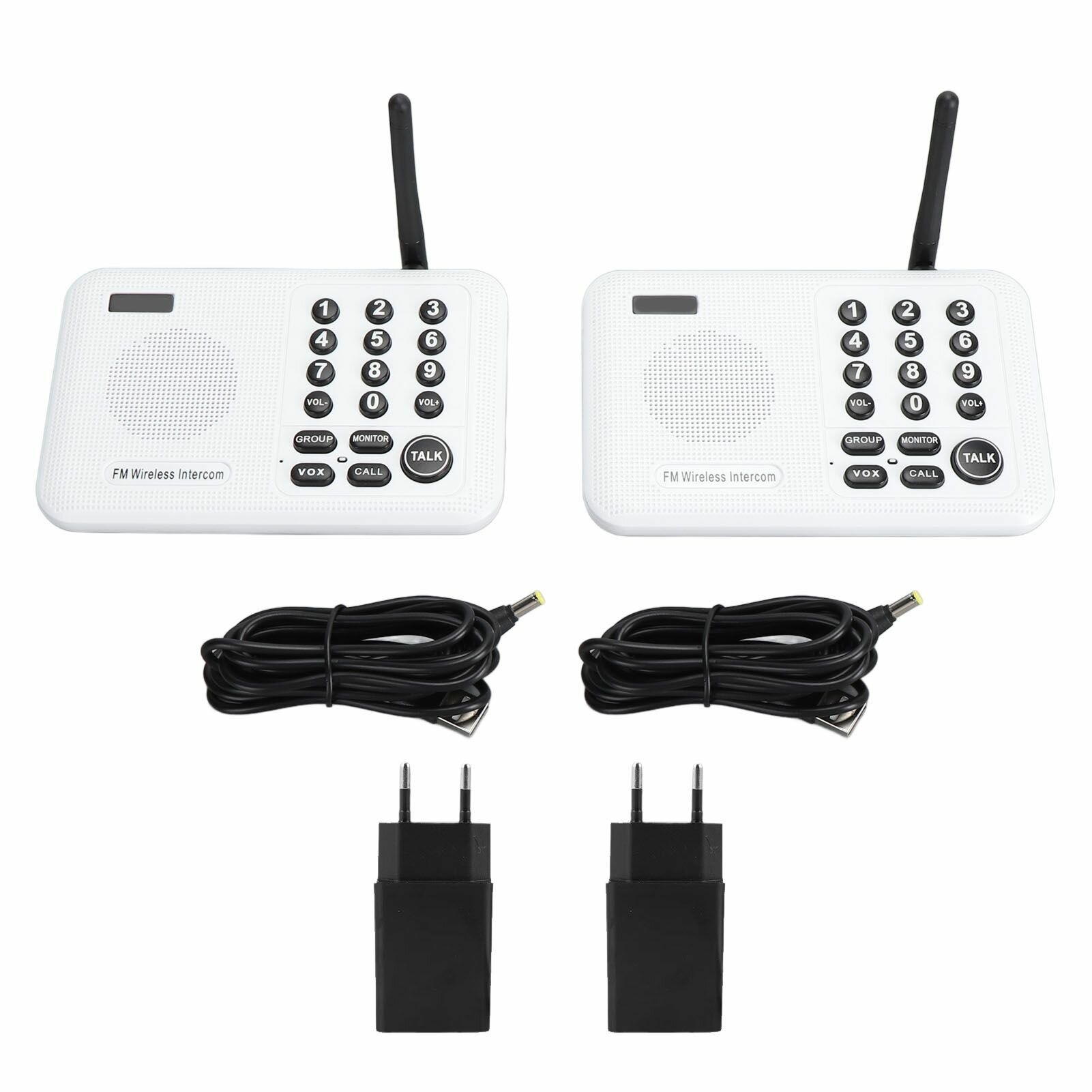 Беспроводной домофон, 1км, 10 каналов, белый (EU 100-240В)