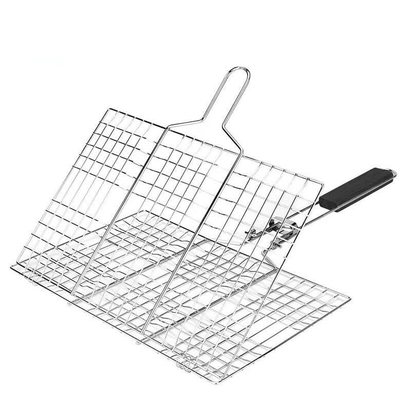 Square shape stainless steel bbq clamps with antirust features for outdoor grilling black 51x32 3cm