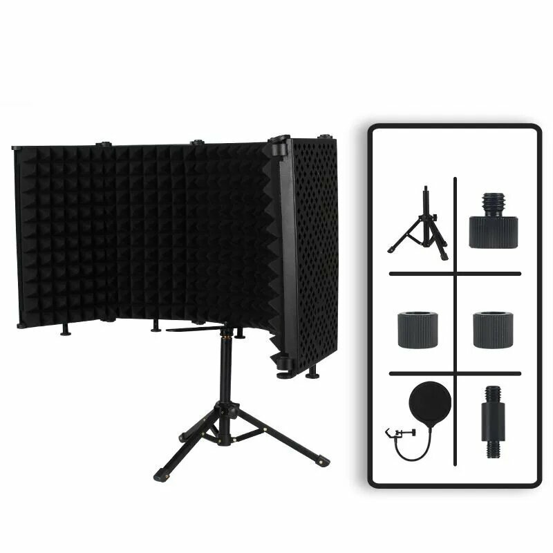 Студийный комплект для звукозаписи, черный, белый