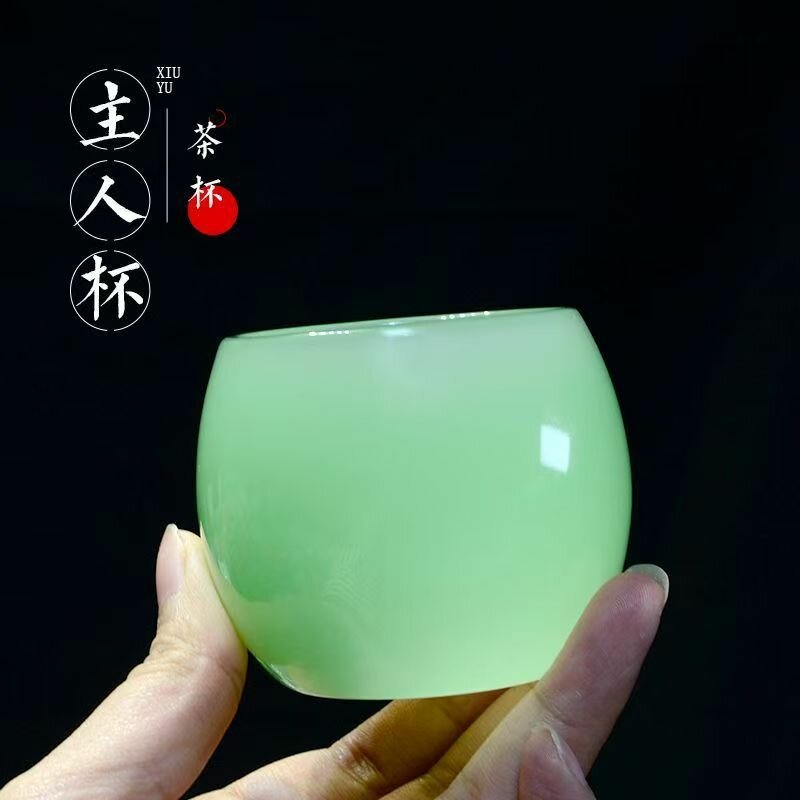 Новая чайная чашка в китайском стиле из белого стекла, дегустационная чашка, маленькая чайная чаша, большая чашка, чайный сервиз в стиле кунг-фу, отдельная чашка.