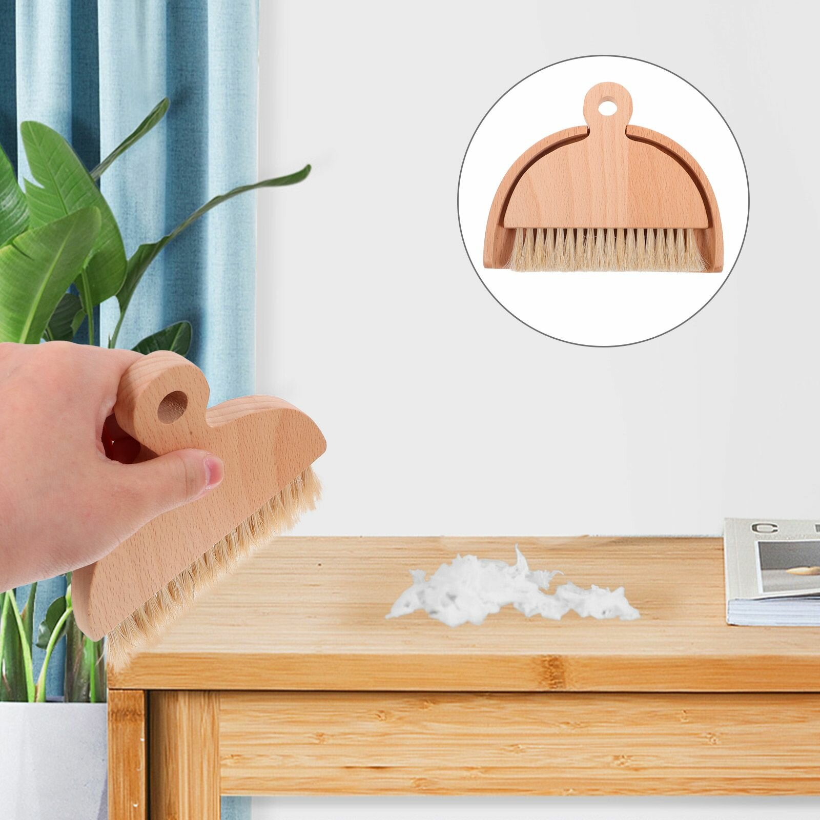 Комплект Щетка и Совочек, Дерево, Для Уборки Легких Загрязнений, 1 Набор