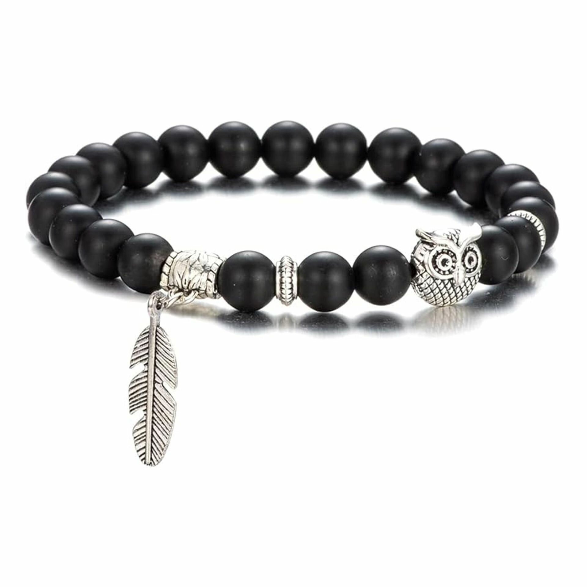 Браслет для гадания, YM 8мм Камень Сова Перо Кристалл Энергия Подарок