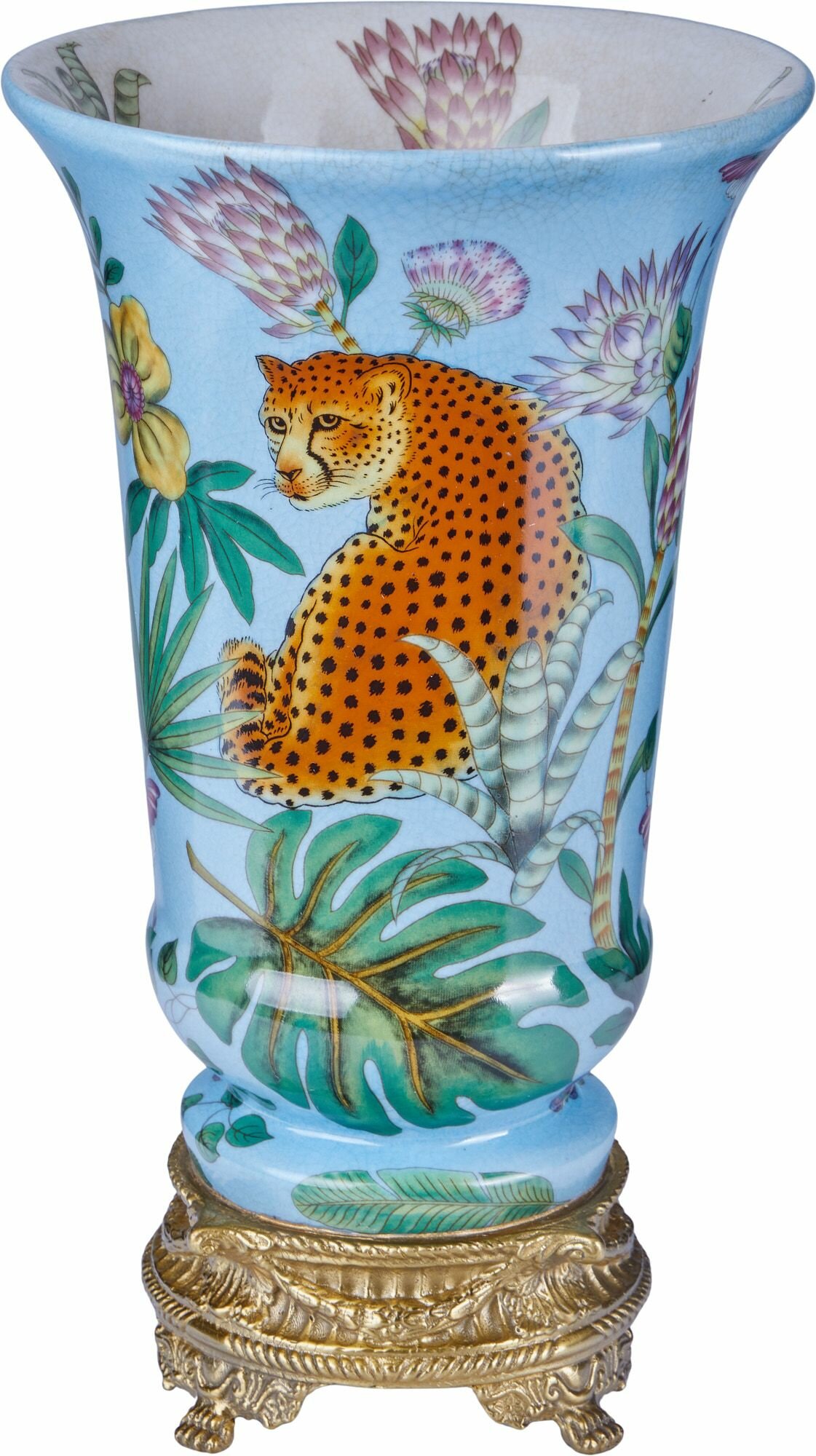 Ваза Glasar 31G2655/A227C/HLD2304, фарфор, бронза, 18x18х30 см