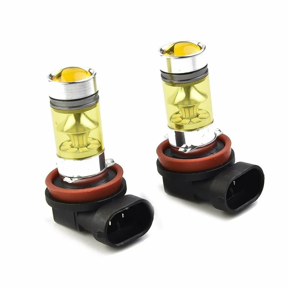 2 шт. H11 H8 LED желтые противотуманные лампы 4300K 100W 1500LM сверхяркие DRL