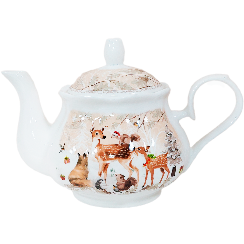 Фарфоровый заварочный чайник "Олени", в подарочной коробке, 850мл.