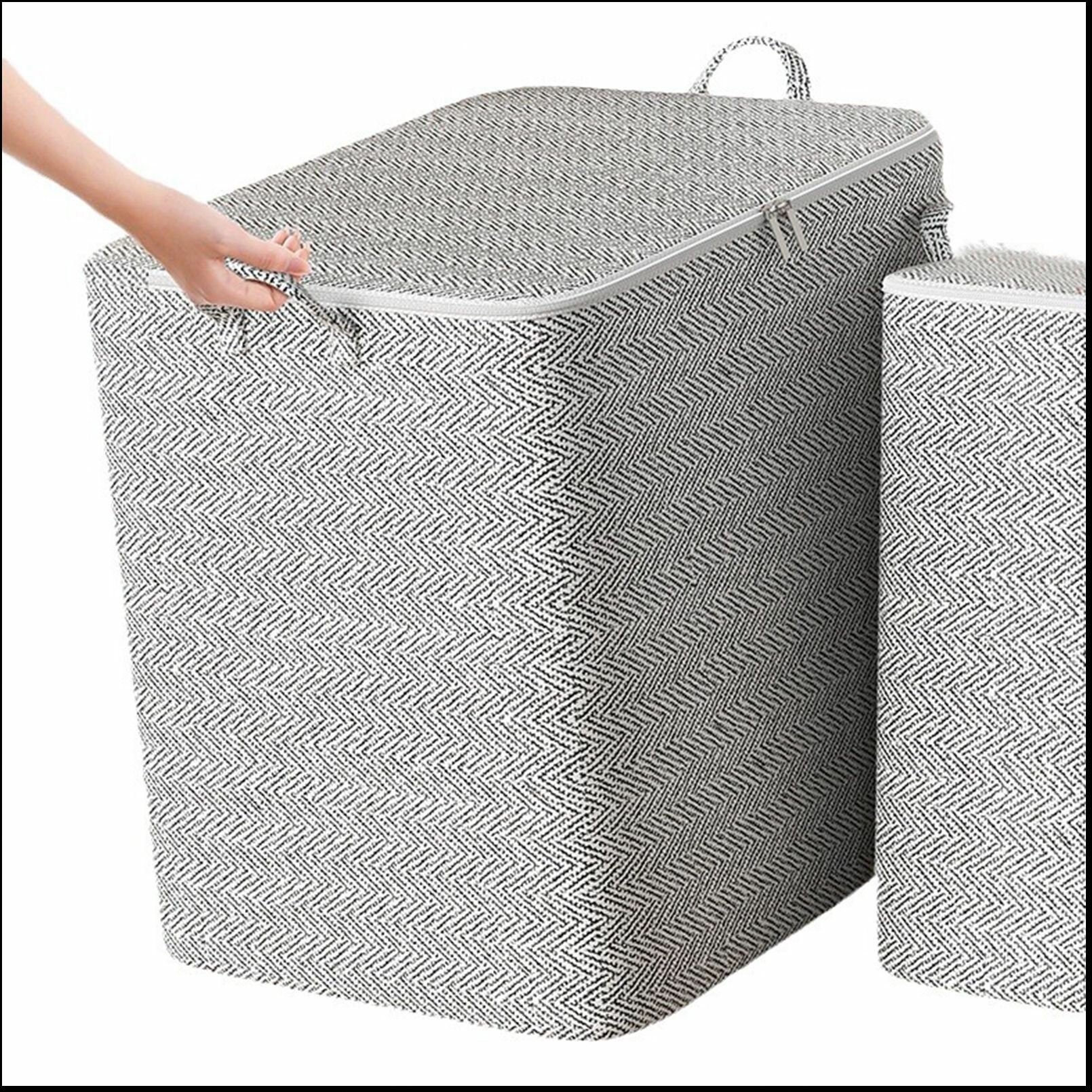 Коробка для хранения длина 61 см, ширина 50 см, высота 70 см.