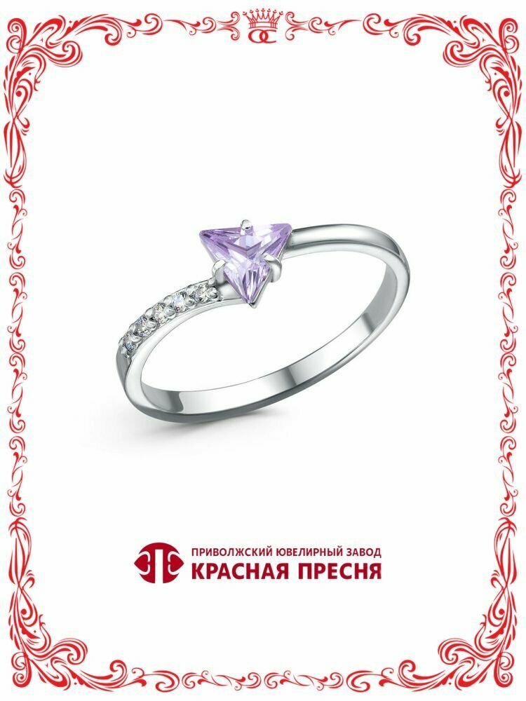 Кольцо, серебро, 925 проба, родирование, фианит
