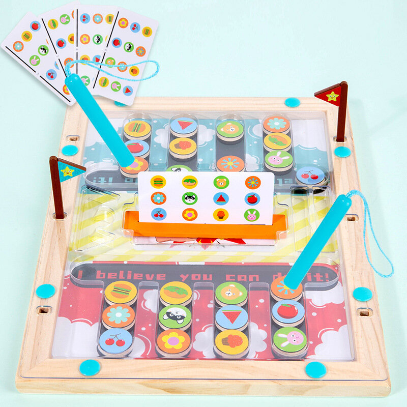 Детская деревянная амазонка трансграничная деревянная магнитная ручка бисер гоночный динозавр лабиринт доска раннего