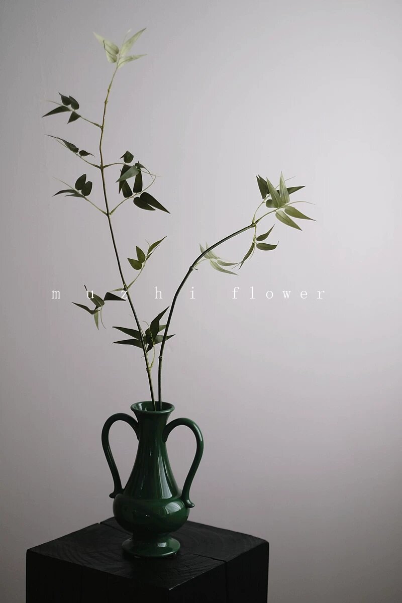 Искусственный бамбук, зеленый бамбук, искусственные цветы, украшения для гостиной, декоративные цветочные композиции,