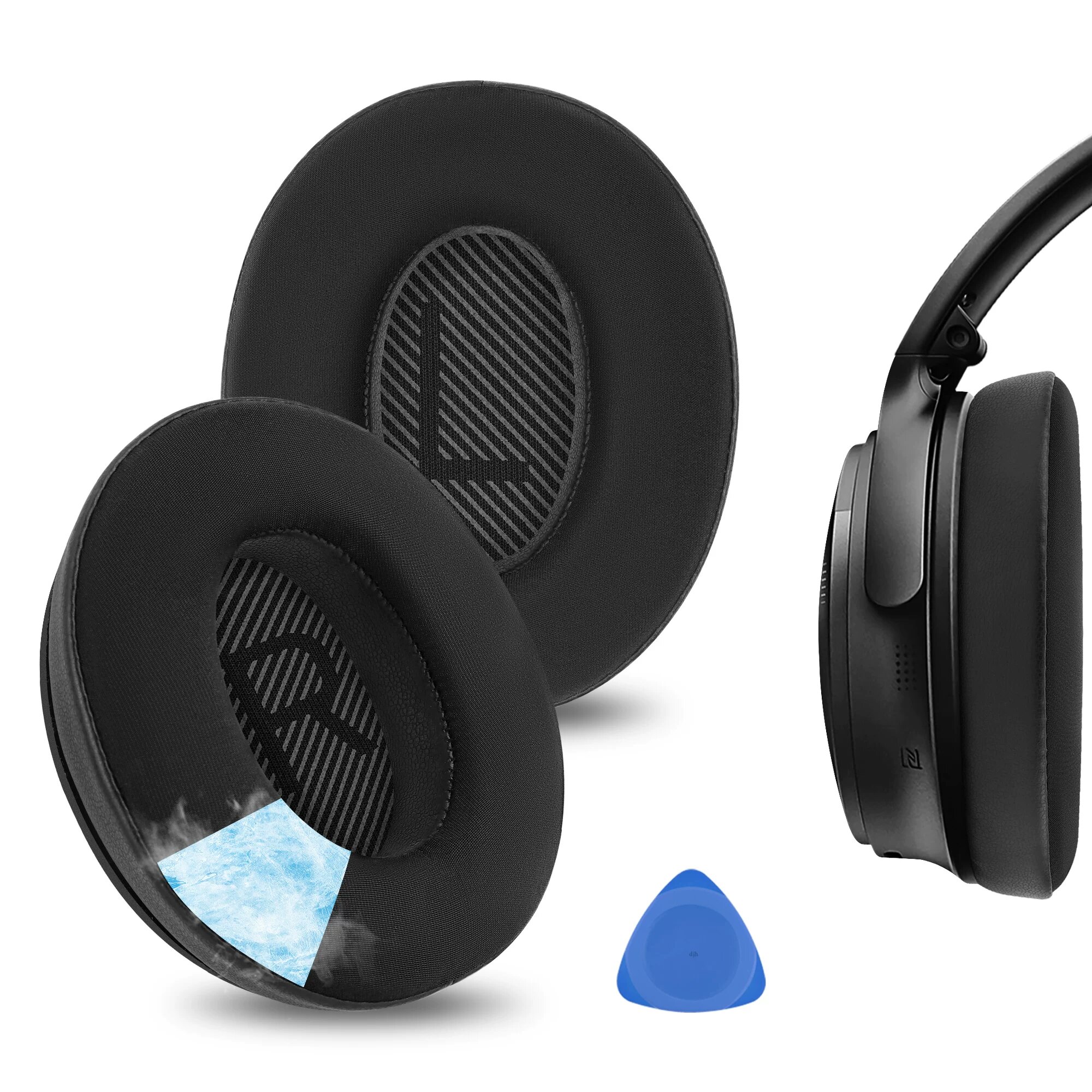 Geekria QuietComfort 35 QC25 Замена наушников: черные подушечки из гелевой материи для комфорта