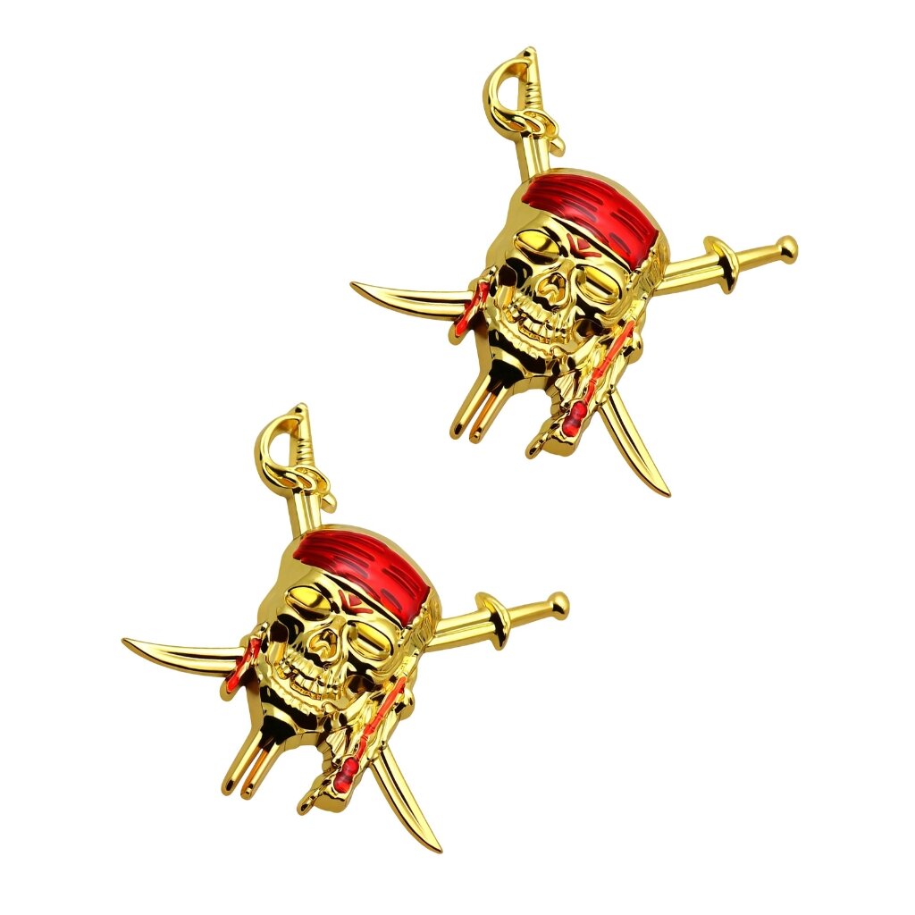 1 Пара 3D Череп Металлическая Автомобильная Наклейка Всепогодная Автоматическая Эмблема для Автомобиля Грузовика Универсальная Клейкая Наклейка Простая Установка