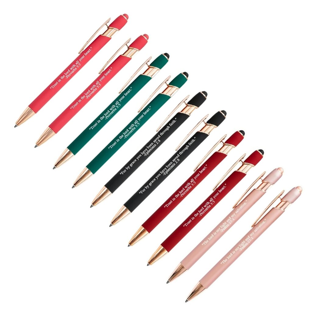 10шт Выдвижных шариковых ручек из АБС-пластика, Шариковые ручки с библейскими стихами для студентов