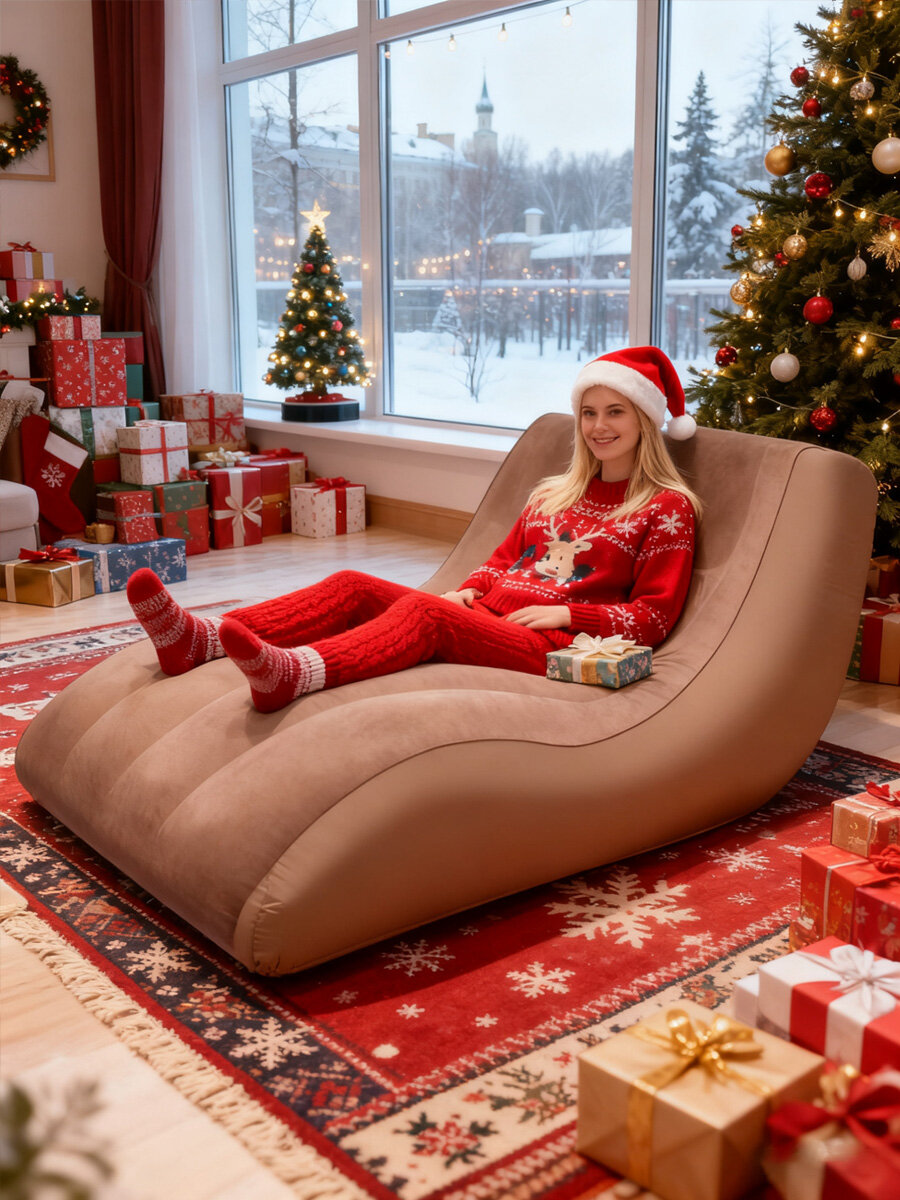 Матрас надувной, надувной стул, для сна, с насосом, односпальный, 160х120х75см