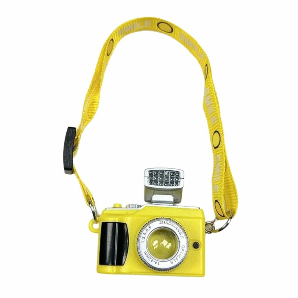 Мини-имитационная камера со вспышкой в виде смайлика-желтый