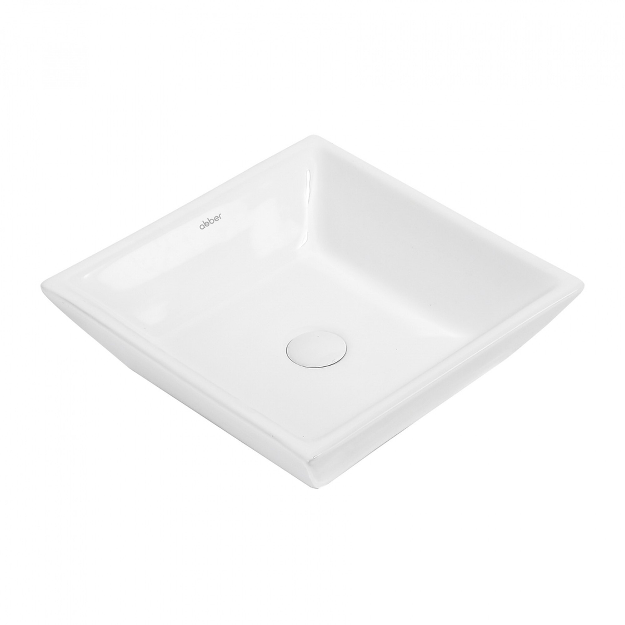 Раковина накладная ABBER Rechteck AC2214, квадратная, 42 см, фаянс, белая