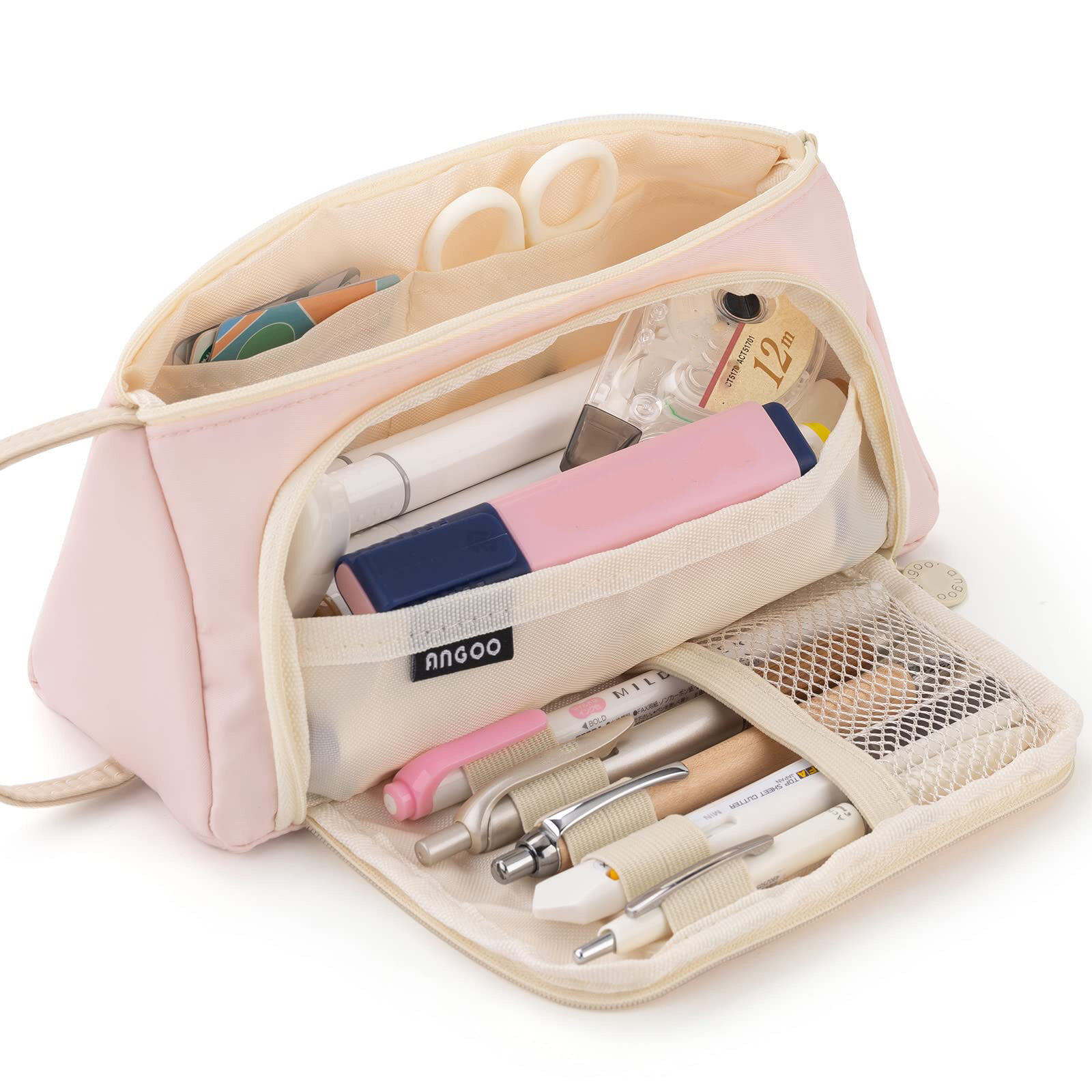 Чехол для карандашей большой ёмкости из канвы, футляр для маркеров и ручек, простой пенал, сумка для канцелярии, органайзер для школы, колледжа, офиса для подростков, девушек, взрослых, студентов, материал: полиэстер, стиль: простой, тип заclosures: