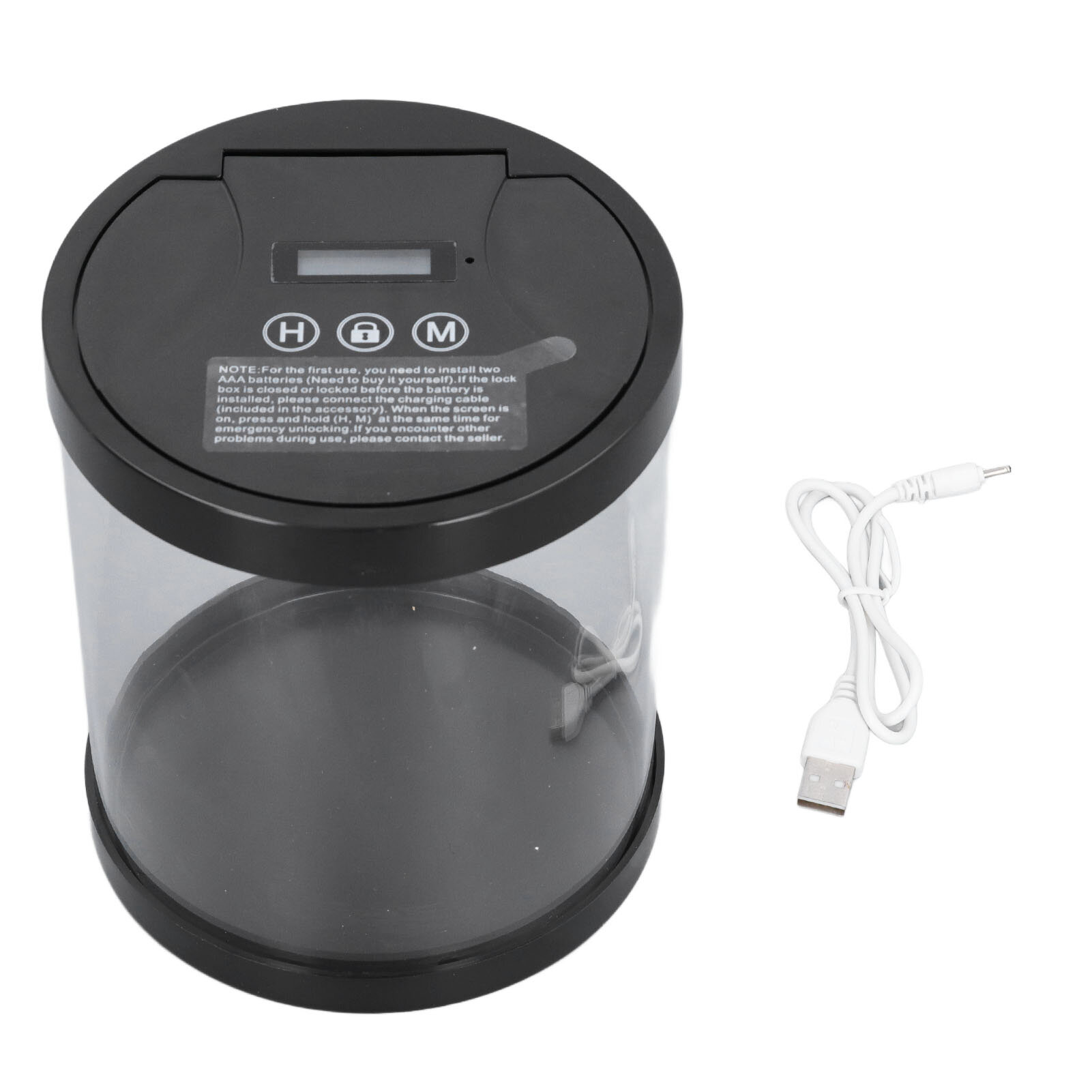 Контейнер с замком с таймером, ЖК-дисплеем, переключателем управления, большой вместимостью, прозрачный, с замком, для закусок на мобильный телефон