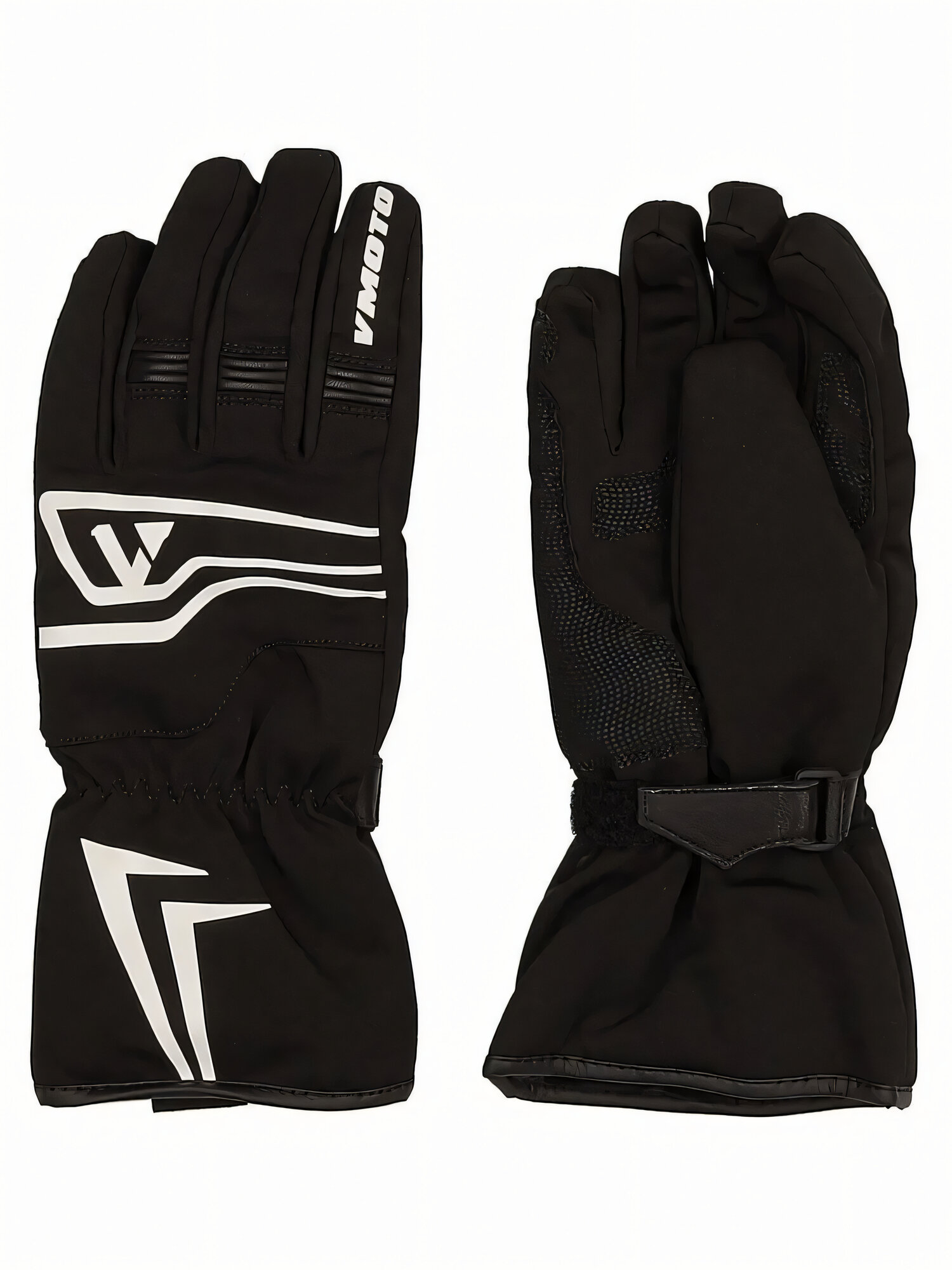 Мотоперчатки Vmoto 1251 Black/White M, анатомический крой, на липучке