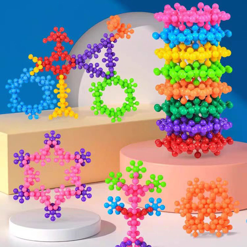 Цветение сливы строительные блоки 3D трехмерное вращающееся детское образование 160 капсул в пакете классического цвета.