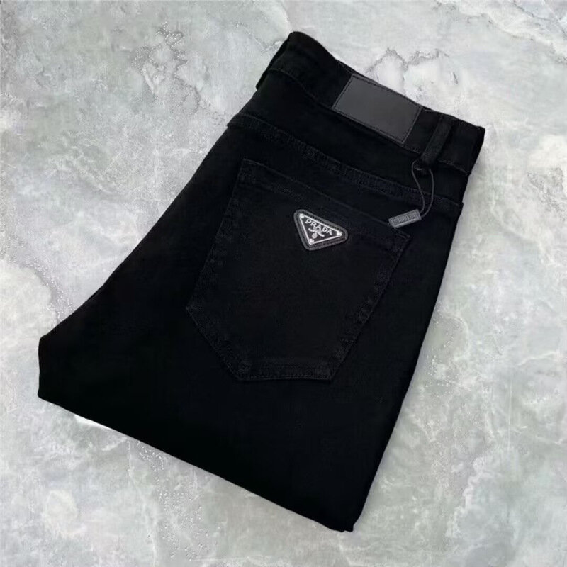MON Мужские Джинсы Весна Черные Слим Премиум Эластичные Кэжуал Деним, Размер_29