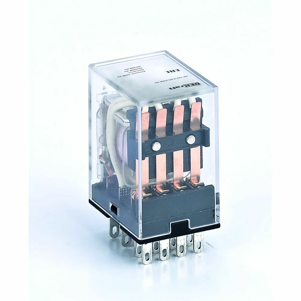 Промежуточное реле с LED DEKraft ПР-102, 4 контакта, 5 А, 230 В, тип АС 23900DEK
