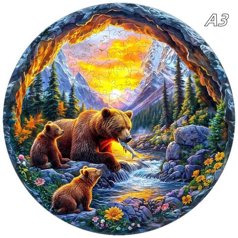 Деревянные 3D пазлы "Грибная деревня" TT-YPAN-6219-A3-b