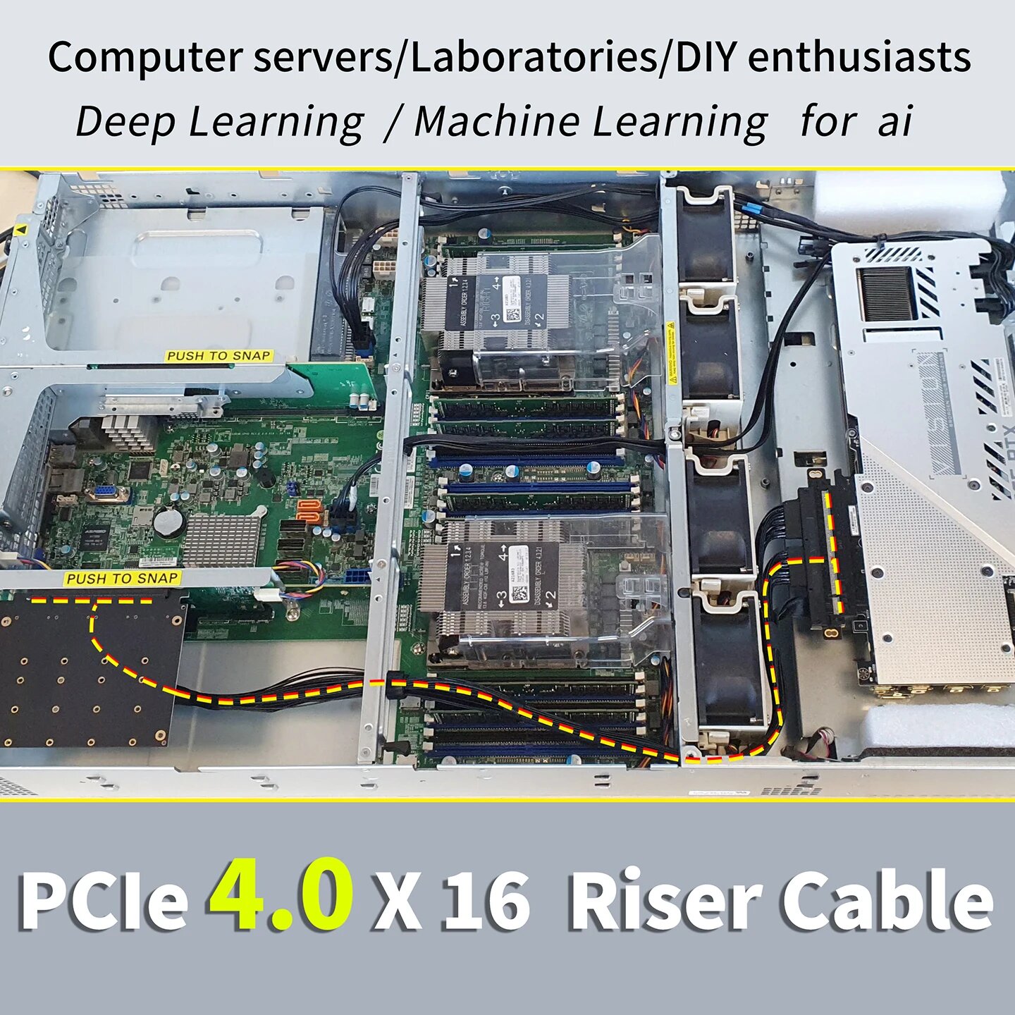 Кабель-переходник PCIe 4.0/PCIe 5.0, 0.48m, Right Angle Black — фото 1