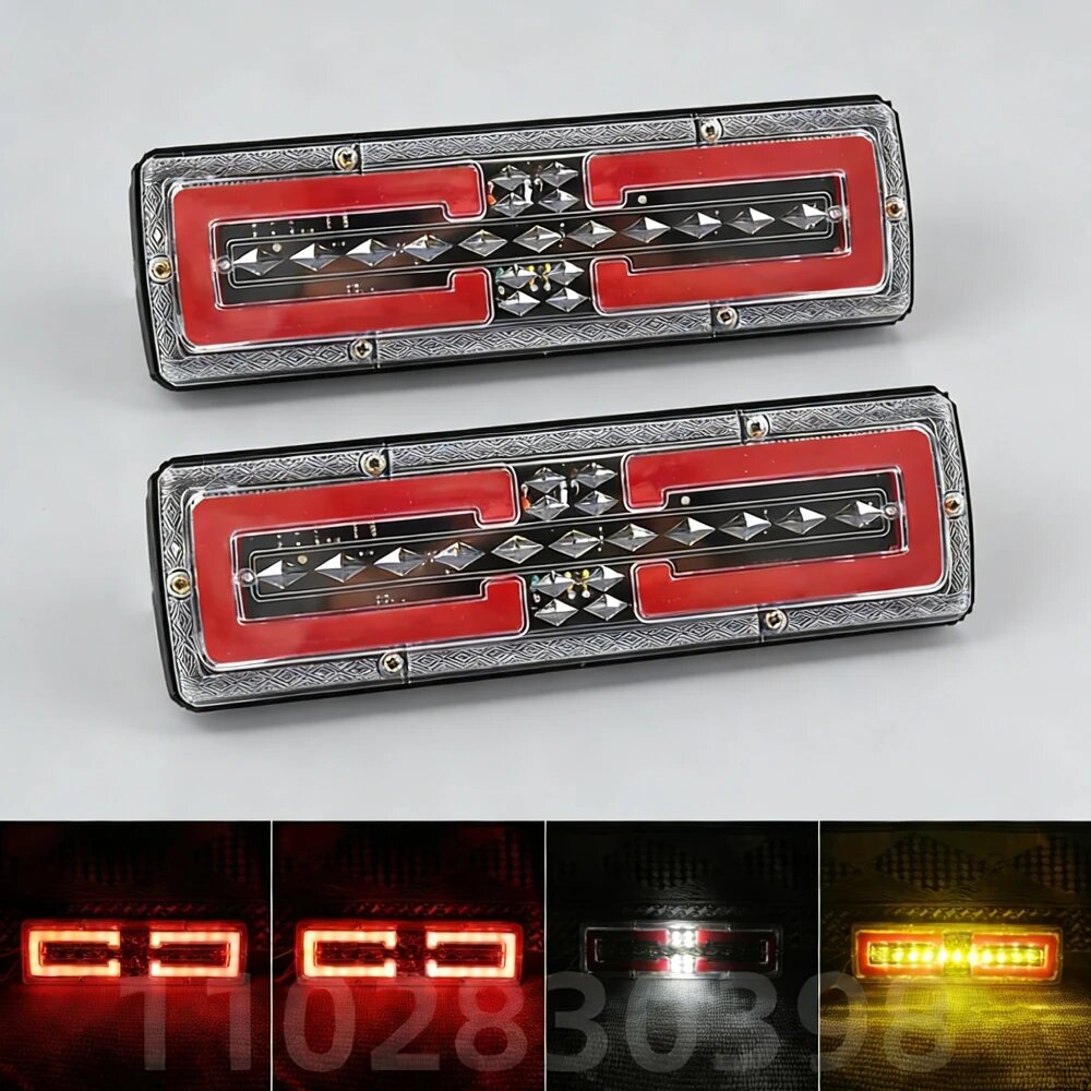 2 шт. задний фонарь для прицепа 12 В 24 В задние грузовые фонари грузовика задние фары трактор задний фонарь динамический указатель поворота тормозной фонарь заднего хода 12V