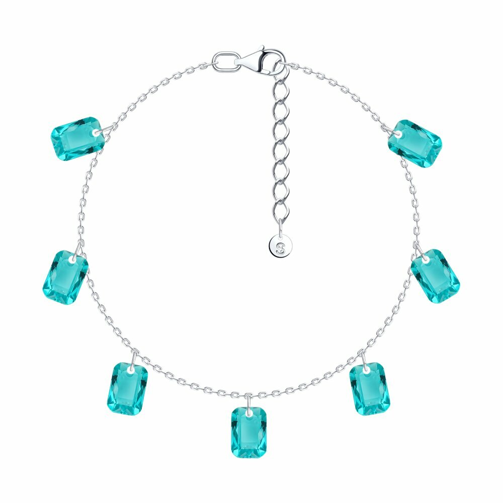 Браслет, серебро, 925 проба, родирование