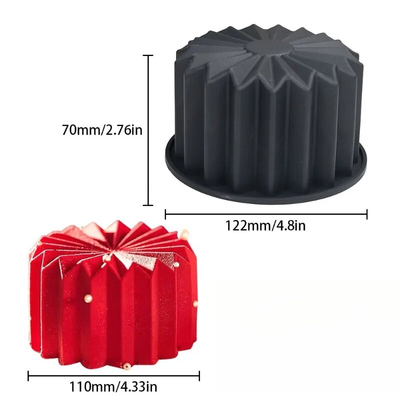 Силиконовая форма для торта Origami-Black 122x70 мм