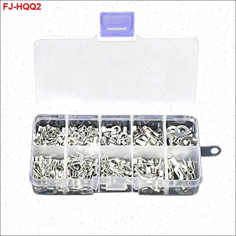 320 шт. 10 в 1 клеммы неизолированные кольцевые вилочные U-образные латунные комплект