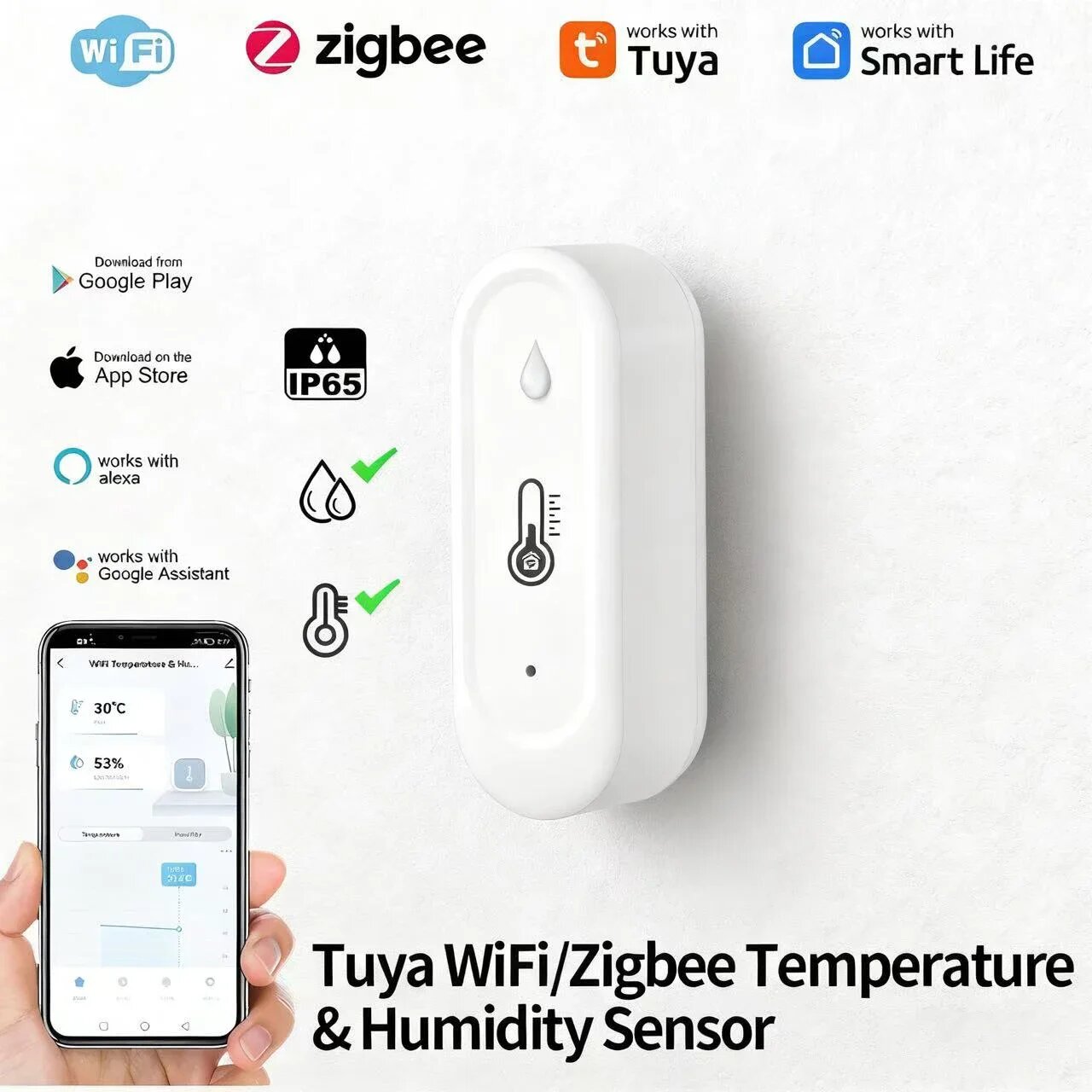 Zigbee TH датчик температуры и влажности для улицы — фото 1