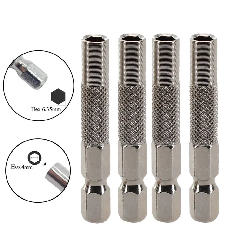 4 шт. переходник-адаптер с магнитным держателем с шестигранным хвостовиком 6,35 мм (1/4 дюйма) для электрической отвёртки