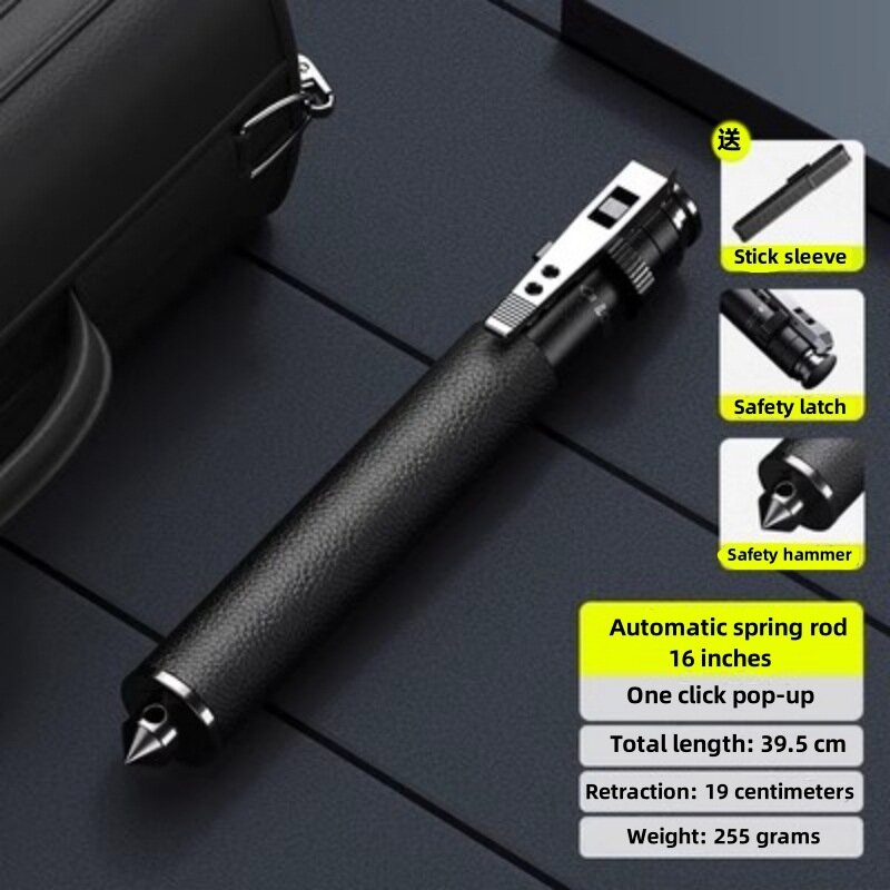 Автоматический пружинный телескопический дубинок, легальный автомобильный дубинок, прочный трехсекционный дубинок.