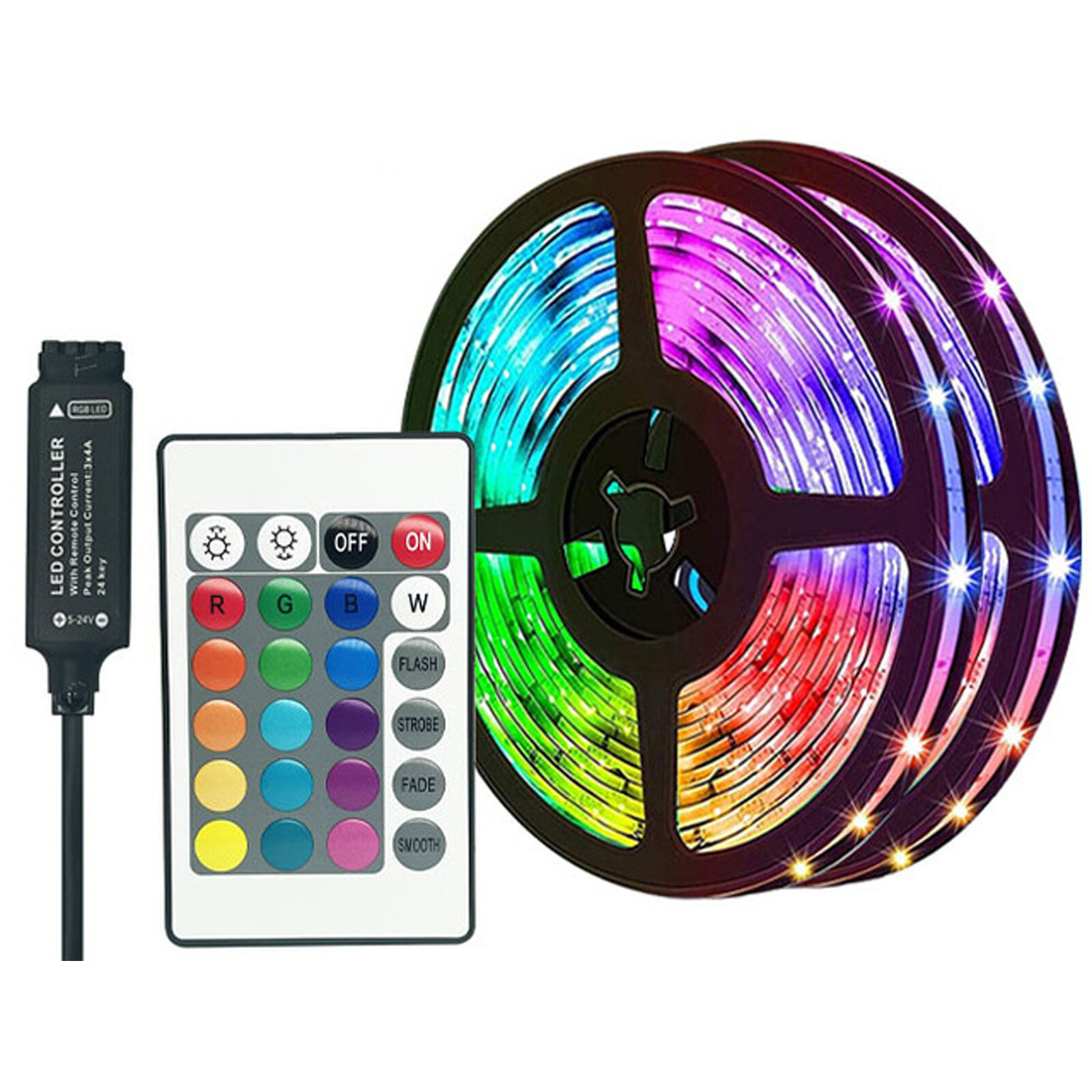 5V RGB LED лента 12 светодиодов/метр 5050RGB светодиодная лента LED ленточный свет ИК-пульт регулируемая яркость для рождественской вечеринки бара домашнего декора