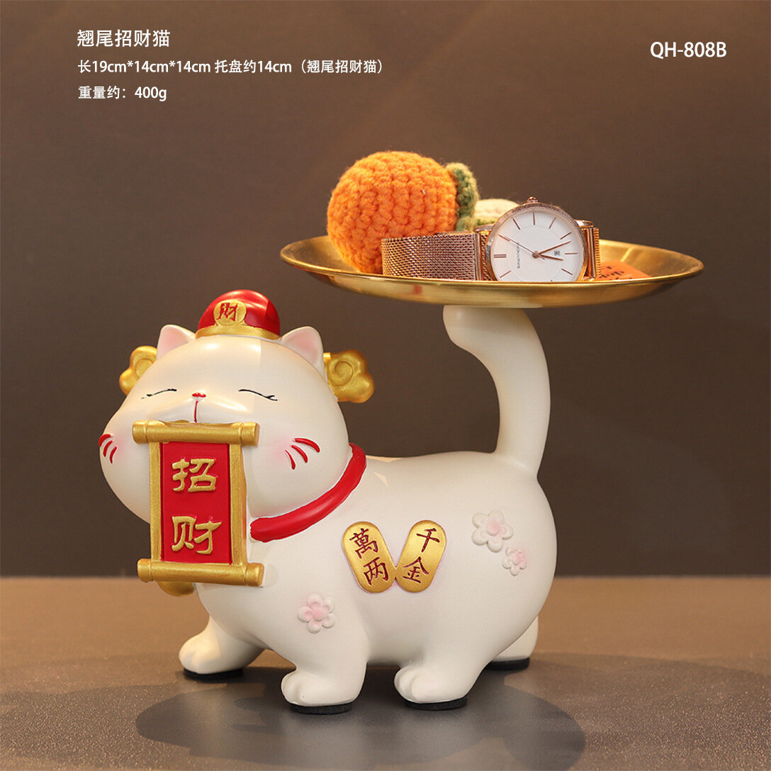 Ключница для хранения ключей с изображением кота удачи, украшение для гостиной, декор для обувного шкафа, новоселье, оптовая продажа