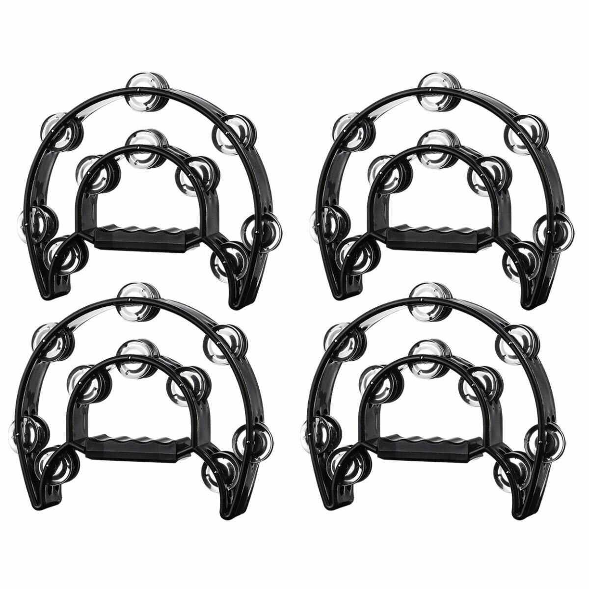 Чёрные пластиковые колокольчики для музыки, набор из 4 штук