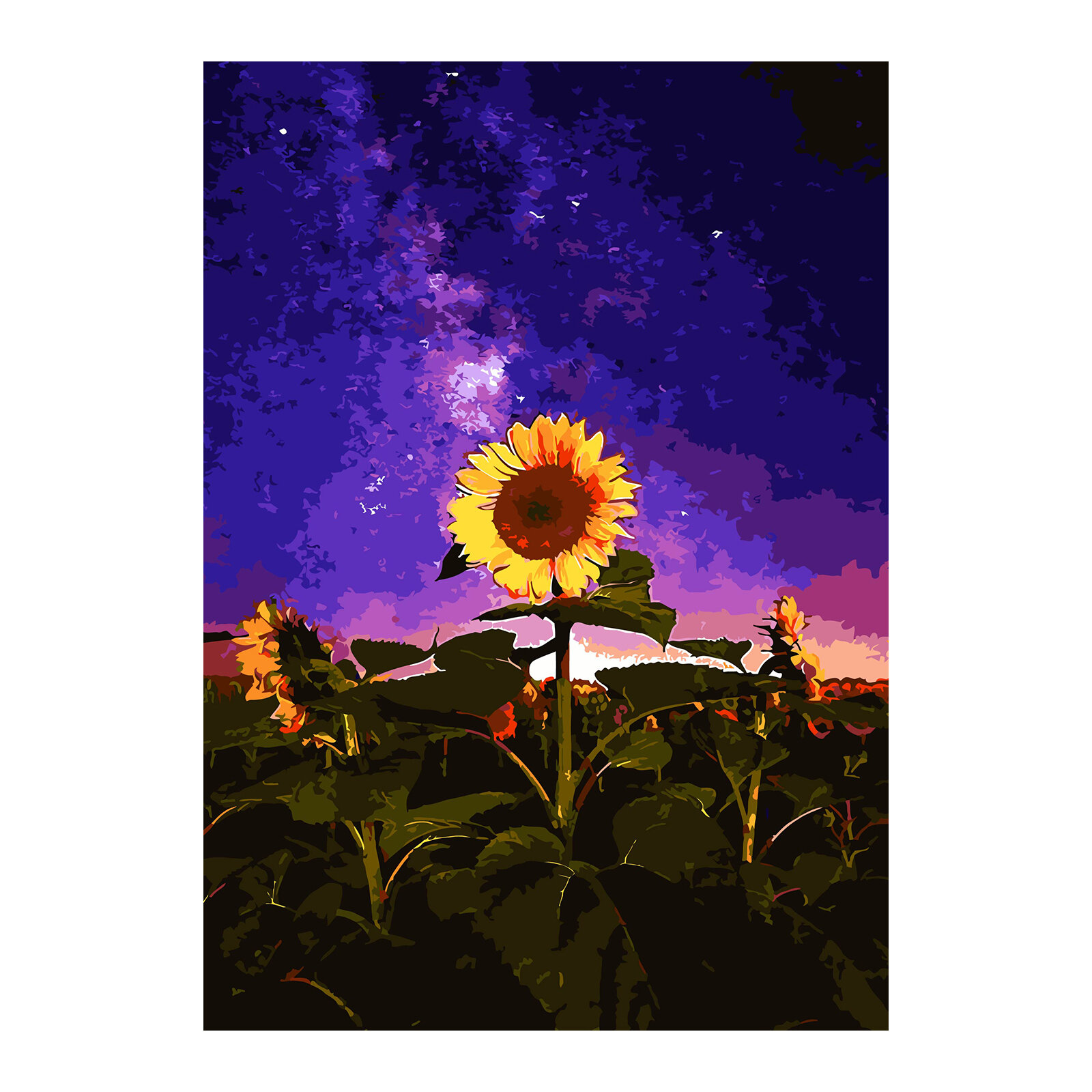 16 x 20 Inch Набор для рисования по номерам DIY масляная живопись на холсте для взрослых детей новичков Сценарий Растение Паттерн Ремесло Ручная роспись Декор для стен дома Подарок Без рамы, Многоцветный, 40*50cm, Леновый холст, Краска, Прямоугольная
