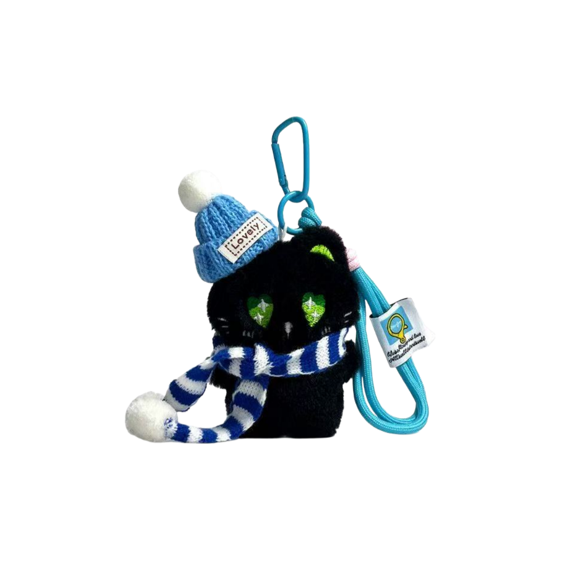Lionf Шарф Шапки Кепки Little Черный Кот Плюшевый Брелок 10 см Рекомендуемая Высота 10cm