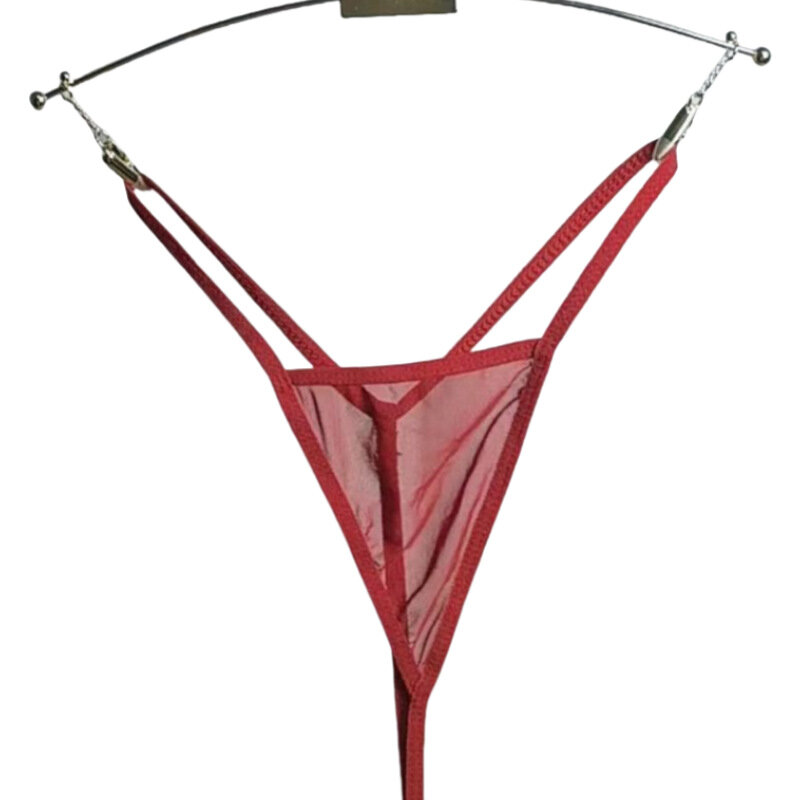 Сексуальные стринги с тонкими бретелями, бикини с низкой посадкой и принтом, женские сексуальные стринги в стиле футболки для фитнеса и спорта. Красные сетчатые стринги.