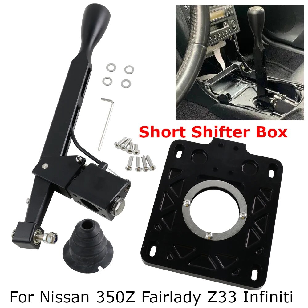 Для Nissan Short Shifter Box 5, 6-скоростной рычаг блокировки передач, алюминиевая заготовка, черная для Nissan 350Z Fairlady Z33 Infiniti G35