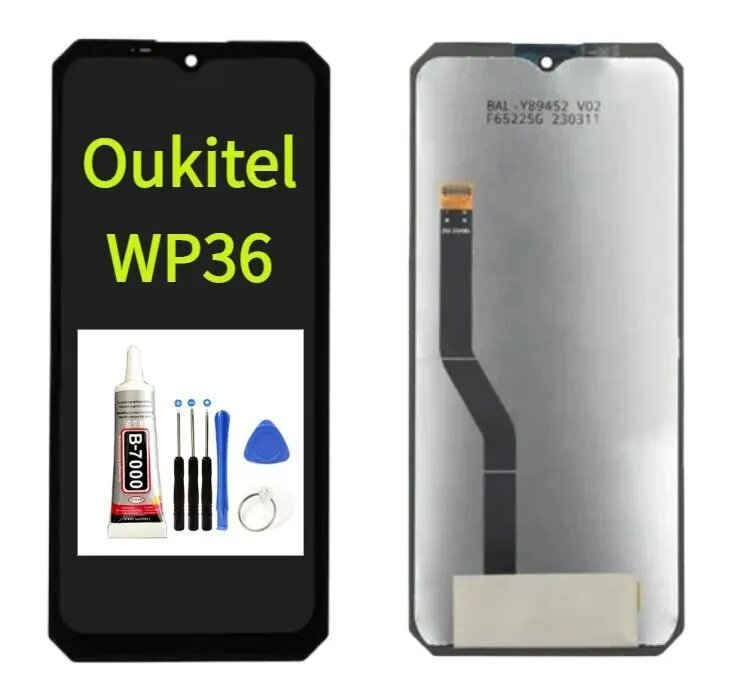 Oukitel WP36 ЖК-дисплей с сенсорным экраном в сборе для сотового телефона, включая набор инструментов + клей B7000