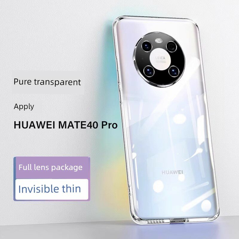 Прозрачный силиконовый чехол для Huawei Mate 40 Pro Plus, прозрачный материал, ударопрочный