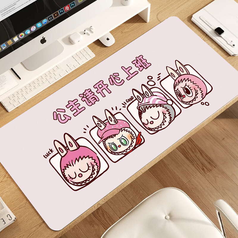 Очень большой коврик для клавиатуры и мыши с изображением игрушки Лабубу, Трусики-подгузники 01+ 900*400*5 мм