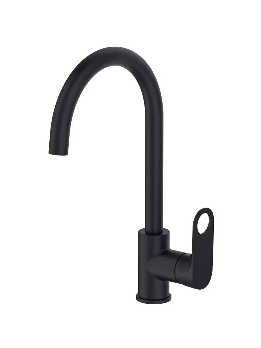 Смеситель для кухонной мойки c гайкой из латуни, черный