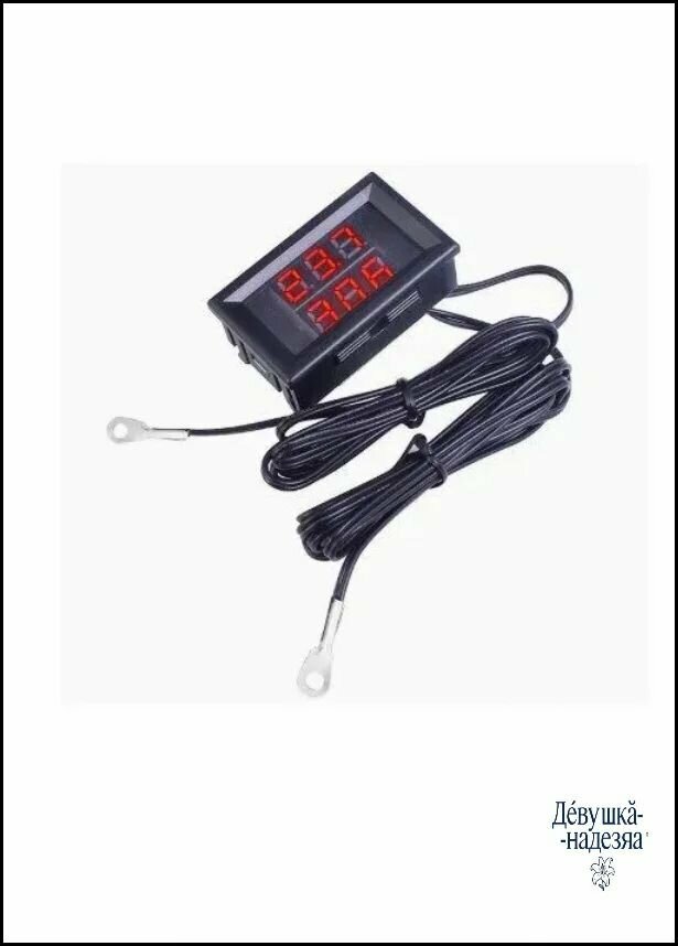 -55-+120 , 2-канальный, цифровой двухканальный термометр с выносным датчиком температуры, источник питания 4-28 В, дисплей красный, длина кабеля 1 метр