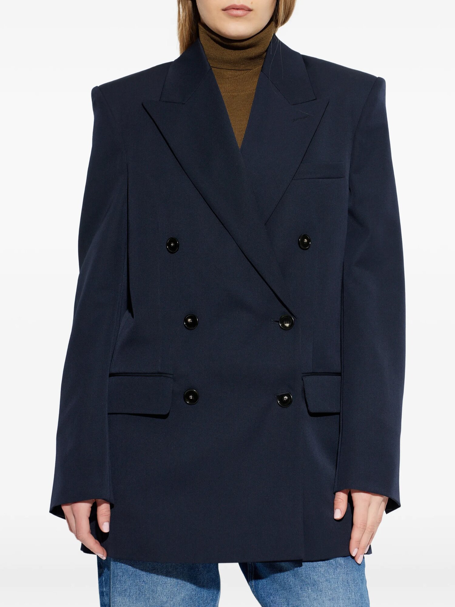 Куртка Stella McCartney Buttoned double-breasted jacket, размер 38, синий — фото 1