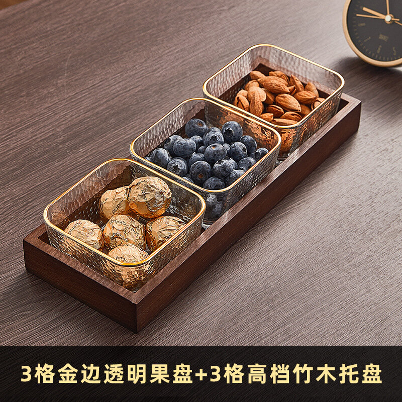 Новая фруктовая тарелка в китайском стиле для гостиной, кофейного стола, коробка для хранения сухофруктов и семян подсолнуха, конфетная тарелка, поднос для закусок и чая, фруктовая тарелка